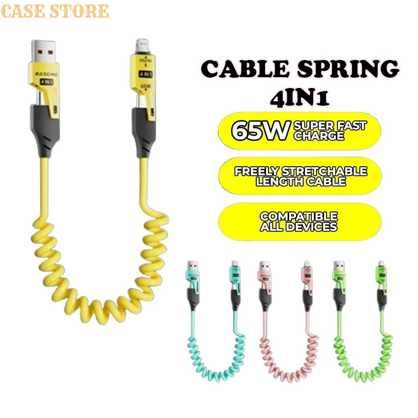 CASE STORE - Spring Data Cable 4 in 1 65W 6A Fast Quick Charging ...