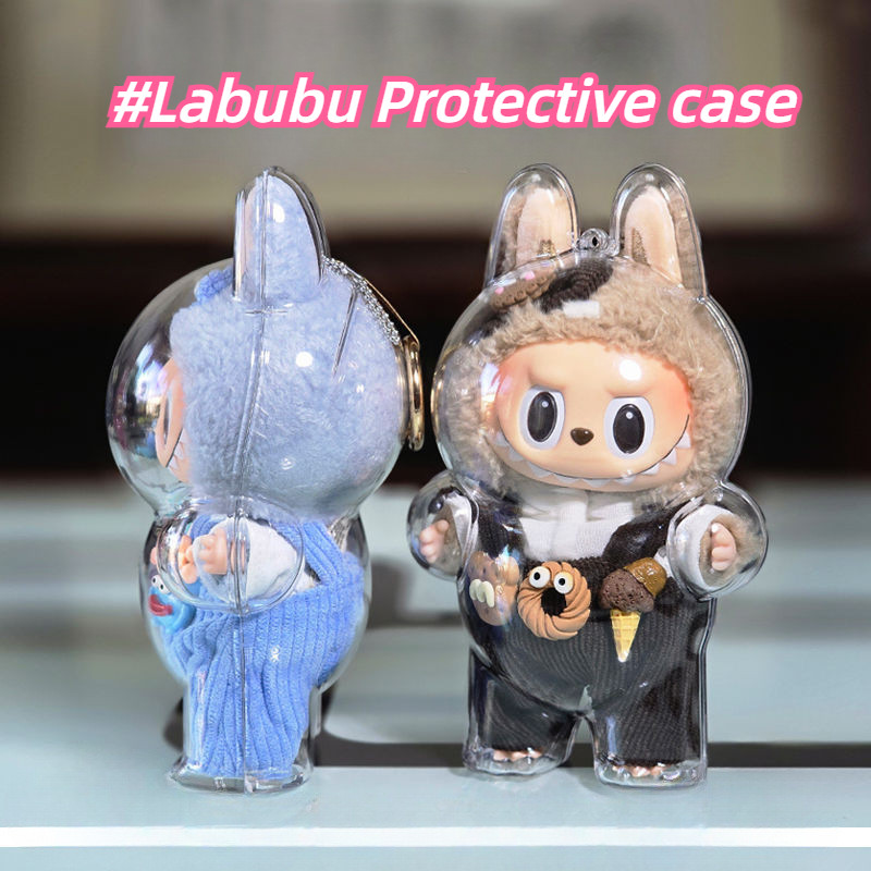 Labubu V1 V2 Transparent Protective Cover Protective Case 15cm Labubu ...