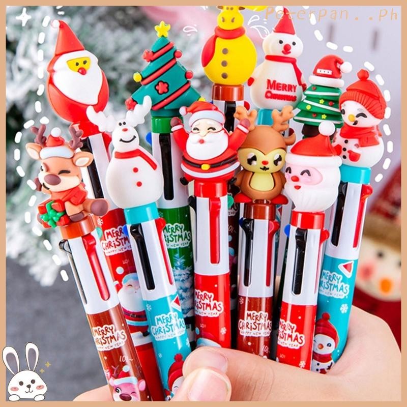 PP 6 Pcs 0 5mm Cartoon Shuttle Pen 4 in 1 Multicolor Pen Christmas ...