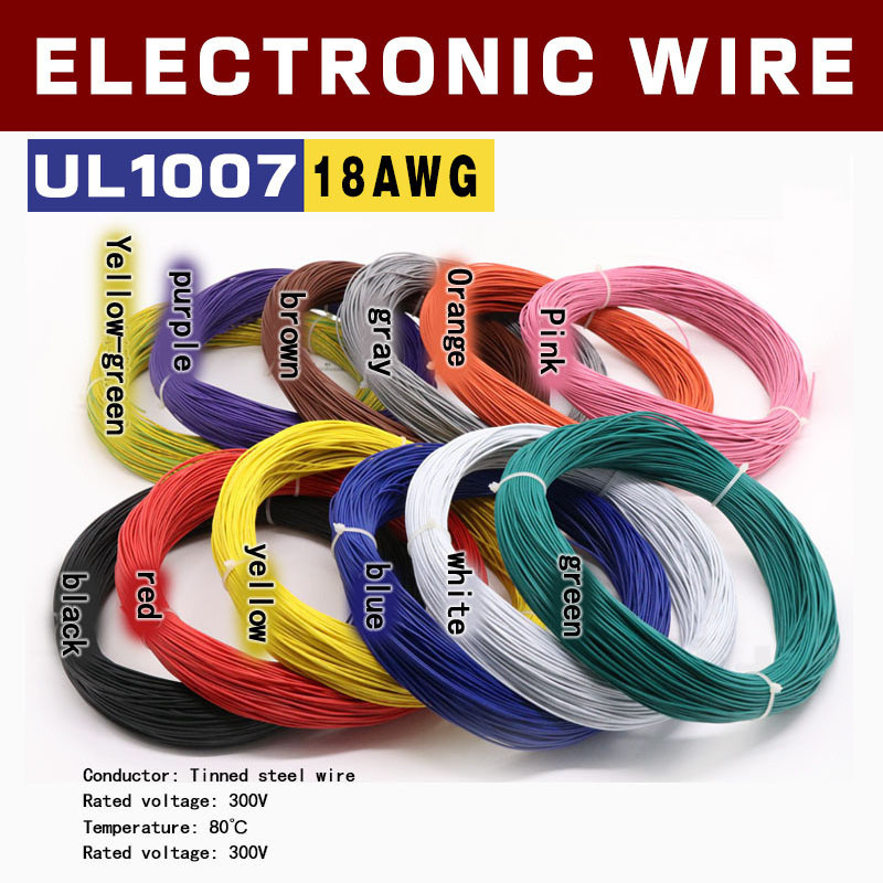 Ul1007 Electronic Wire 18AWG Wire Diameter 2.0mm PVC Tinned Copper Wire ...