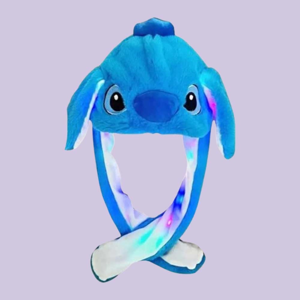 Lilo & Stitch Hat Light Up Colorful LED Stitch Hat Moving Ears Dance Cute Cartoon Plush Toy Hat ...