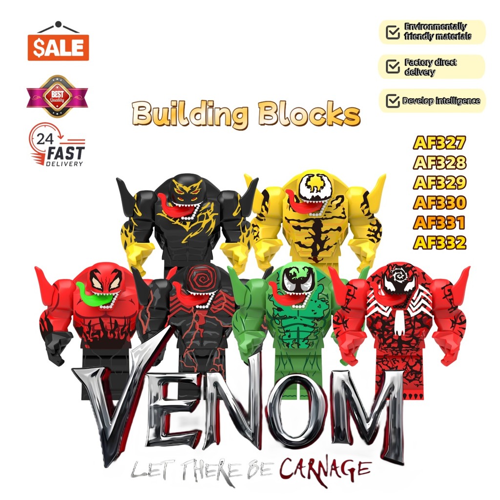 2024 New Marvel Anime AF327-AF332 Series Venom Assembled Building ...