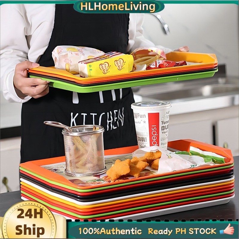 Plastic Serving Tray Solid color 43*30cm Rectangular Restaurant ...