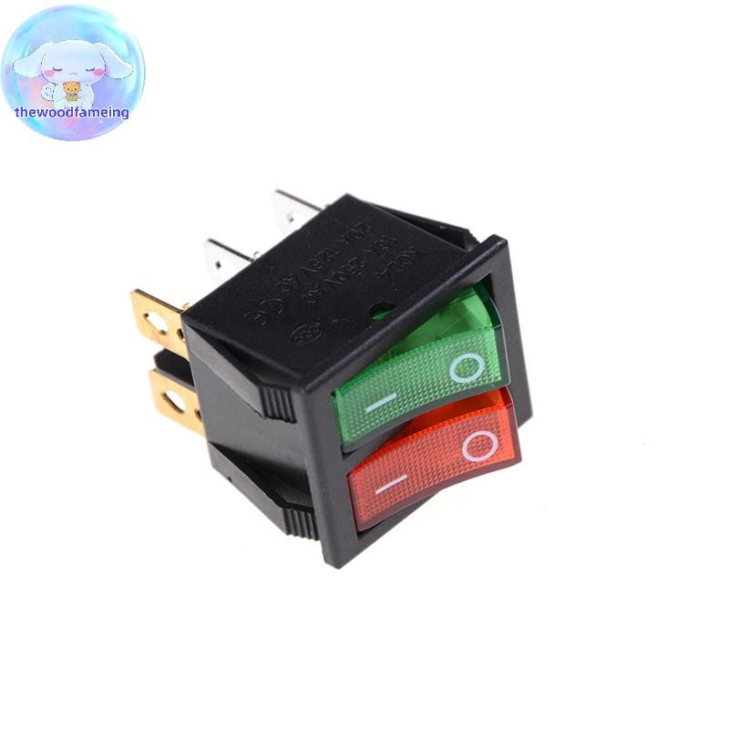 thewoodfameing Red Green Light 6Pins Double SPST On/Off Boat Switch 16A ...