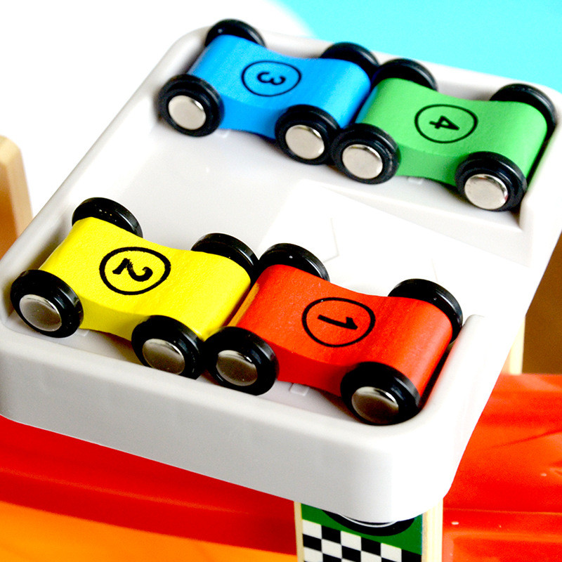 4Pcs Children Wooden Scooter Toy Track Toy Car for Sliding Racing Slide ...
