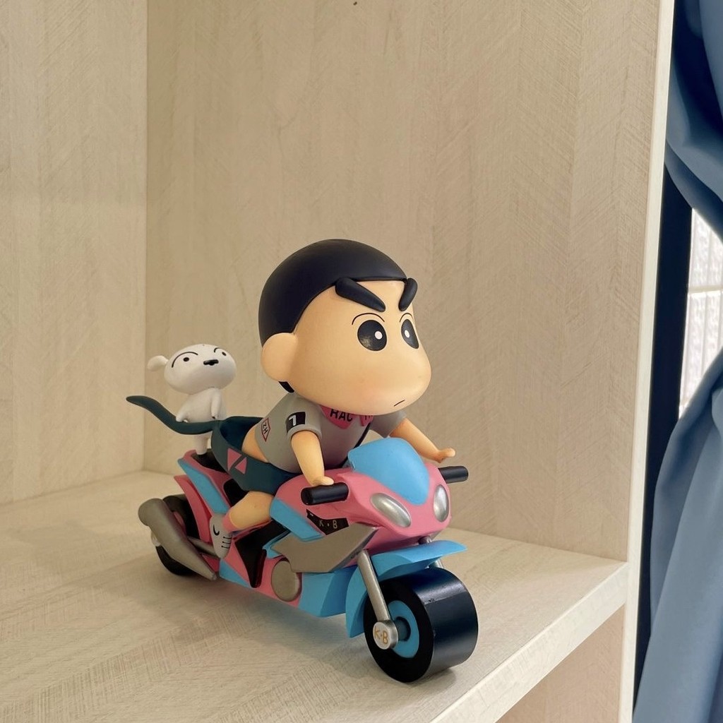 Motorbike Crayon Shin Chan Anime Figure,Shin Chan Motorcycle Dog 10cm ...
