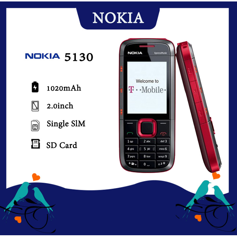 Original Keypad Phone 5130 Keypad Phone 1200mAh Battery Basic Phone ...