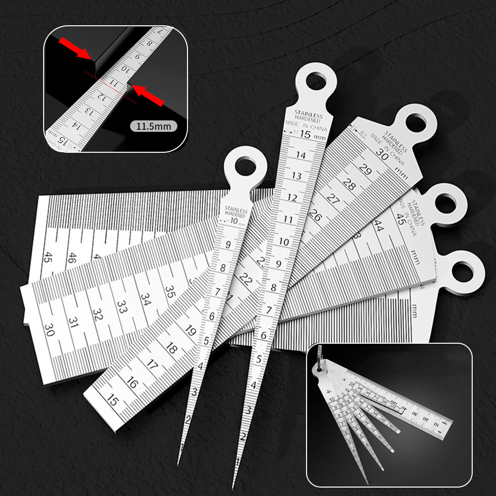 Stainless Steel Taper Gauge Feeler Gap Hole Metric Inch Measuring Tool ...