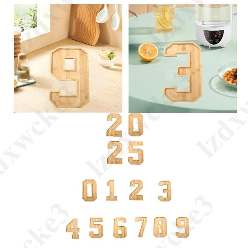 [Lzdxwcke3] Wooden Number Serving Tray Decorative Platter Portable Wood ...