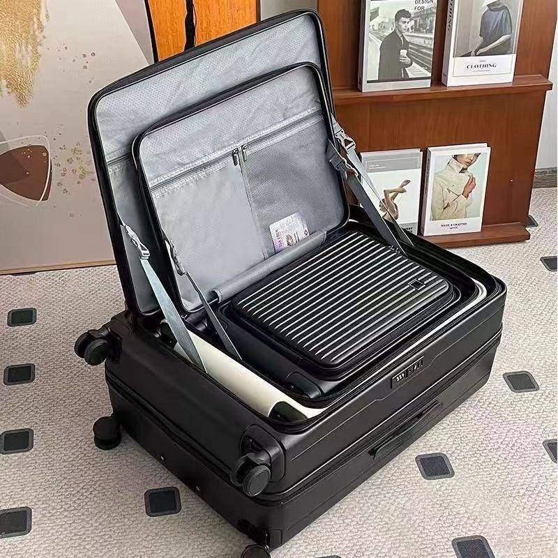 New Style Side Opening Luggage Extendable Trolley Case Female 24/in ...