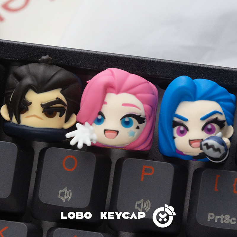 LOL Jinx Keycap Cute Cartoon 3D Creative Cute MX Switch Resin Keycaps ...