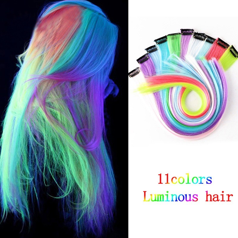 BlessU Fashion Color Wigs Luminous Cosplay Hair Piece Straight Hair Wig ...