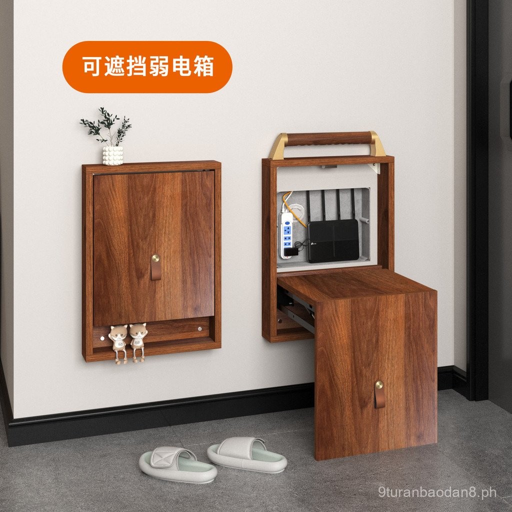 Electric Meter Box Cover Wall-Mounted Folding Shoe Changing Stool Wall ...