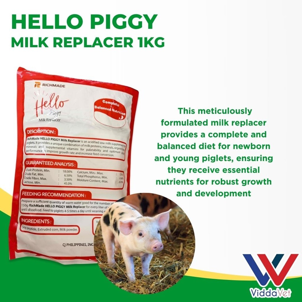 1kg Hello Piggy Milk Replacer Powdered Milk For Strong Piglets | Shopee ...