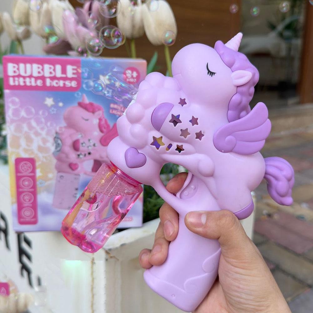 Unicorn Pony Bubble Machine Children's Fully Automatic Bubble Blowing ...