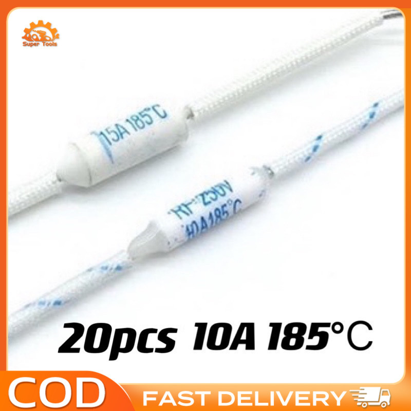 20Pcs/set Rice Cooker Ceramic Thermal Fuse 185C/10A 9CM RF Temperature ...