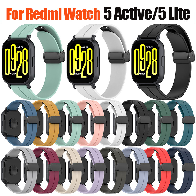 For Redmi Watch 5 Active / 5 Lite Silicone Strap with Folding Buckle ...