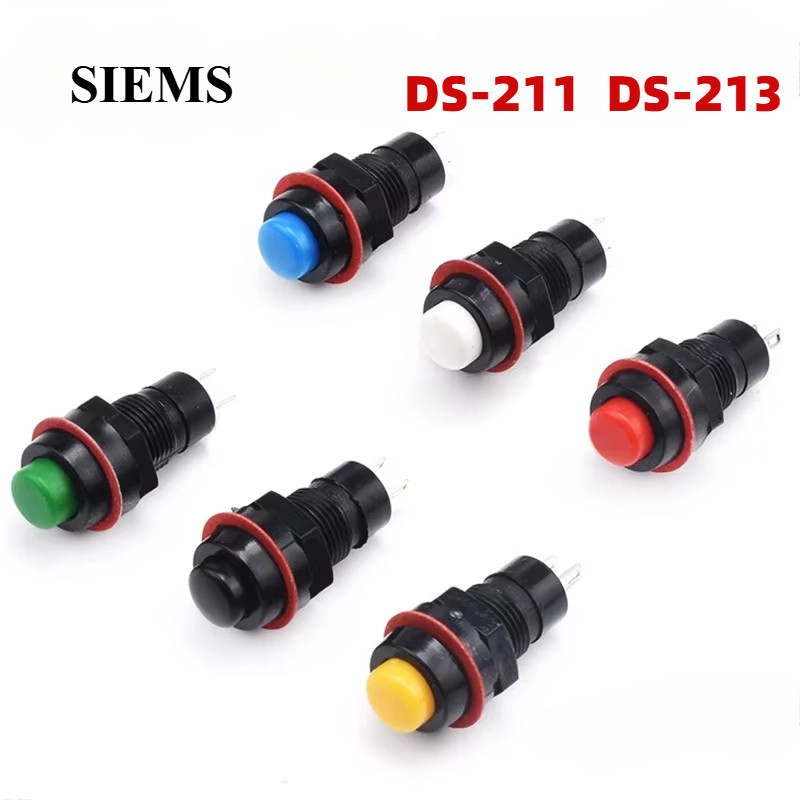 DS-211 DS-213 10mm Round Push Button Switch Momentary Self-Reset/Self ...