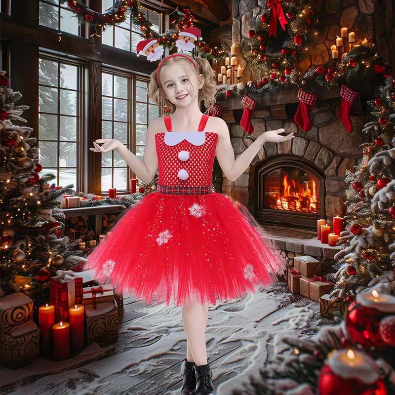 Christmas Tutu Dress for Girls Santa Claus Costumes for Kids Children ...