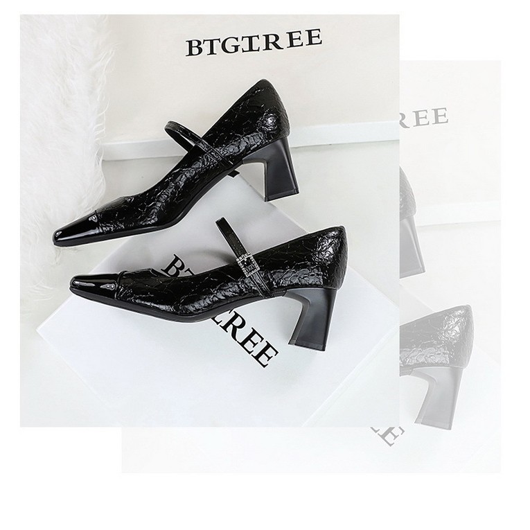 Big Tree High Heels for Women Mary Jane Chunky Heel Wedding Shoes ...