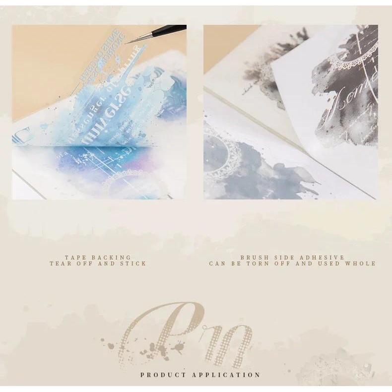 JIANWU A Watercolor Album Series Vintage Smudge Label Landscaping ...