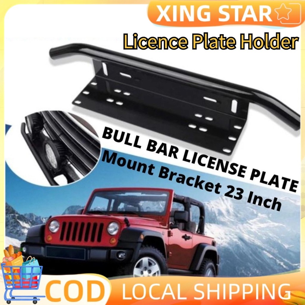 Car Licence Plate Holder Bull Bar Front Bumper Kit Aluminum Universal ...