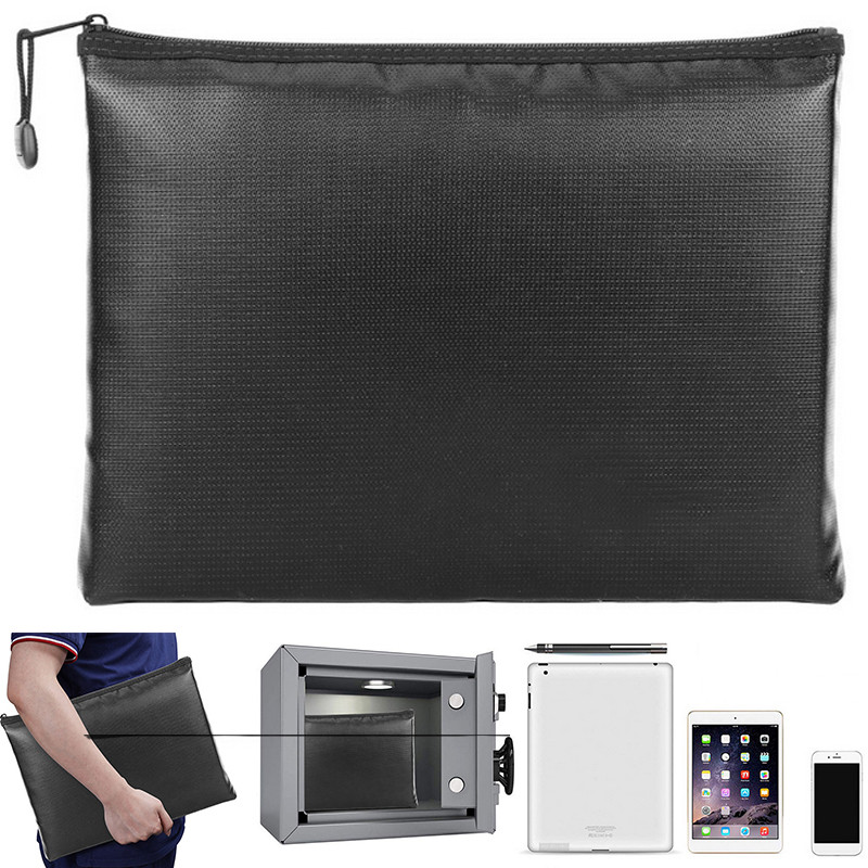 New Fireproof Waterproof Document Bag Money Safe Box Secret File ...