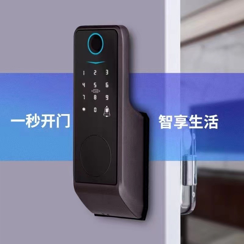 Smart Fingerprint Lock Iron Door Timber Door Lock Punch-Free Wiring ...