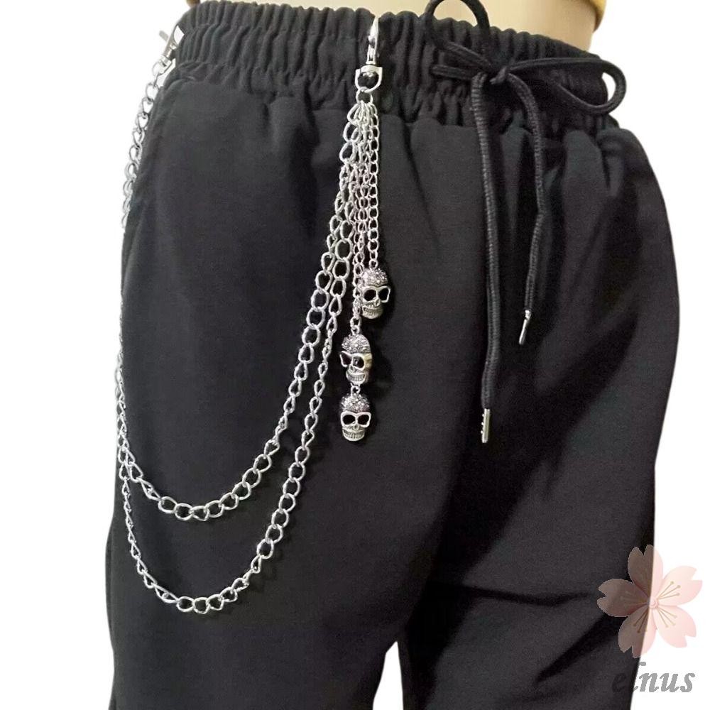 ELNUS Skull Waist Chain, Tassel Zinc Alloy Punk Belt Chain, Cool Gothic ...