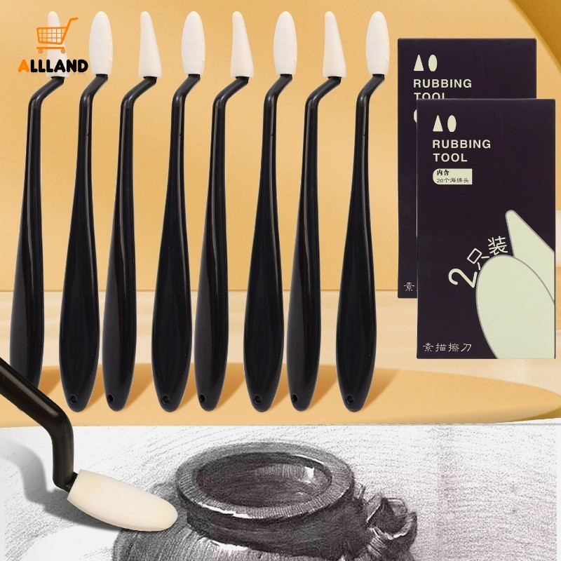 Artist Blending Sponge Pen - Washable Sketch Rubbing Sponge Brush ...
