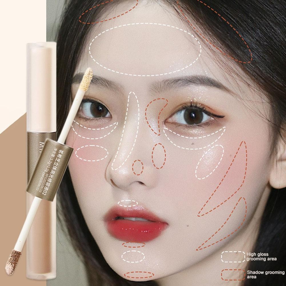 2 In 1 Double Head Face Contour Highlighter Liquid Nose Side Shadow ...