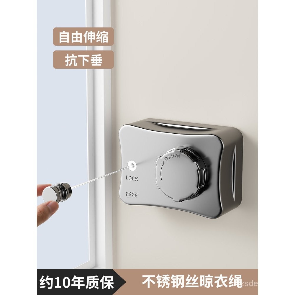 Invisible Clothesline Clothes Drying Device Magic Rope Indoor No-Drill ...