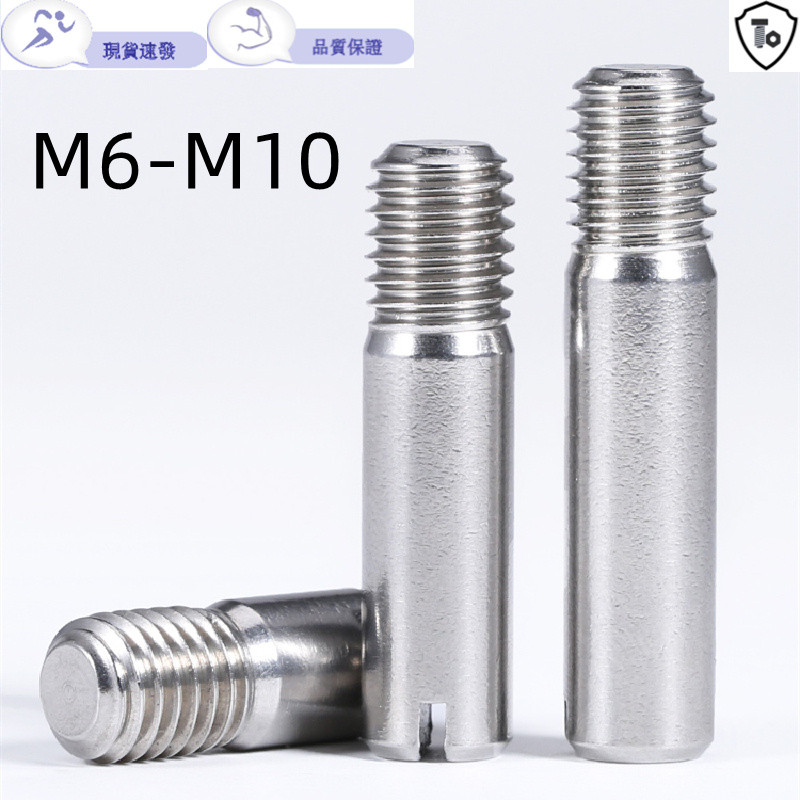 304 Stainless Steel Flat Slotted Male Thread M6-M10 Cylindrical Pin ...