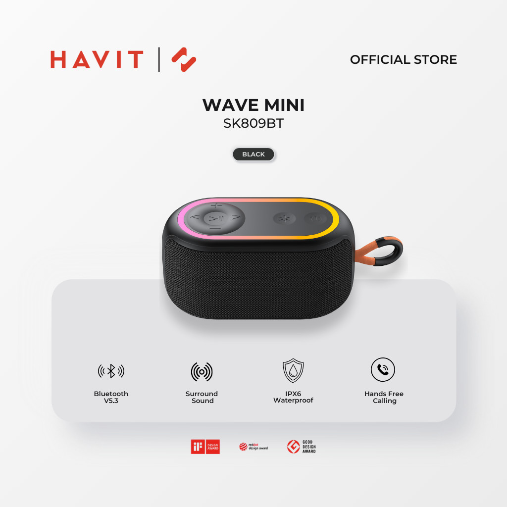 Havit Wave Mini SK809BT ll Waterproof Bluetooth Speaker ll Black ...
