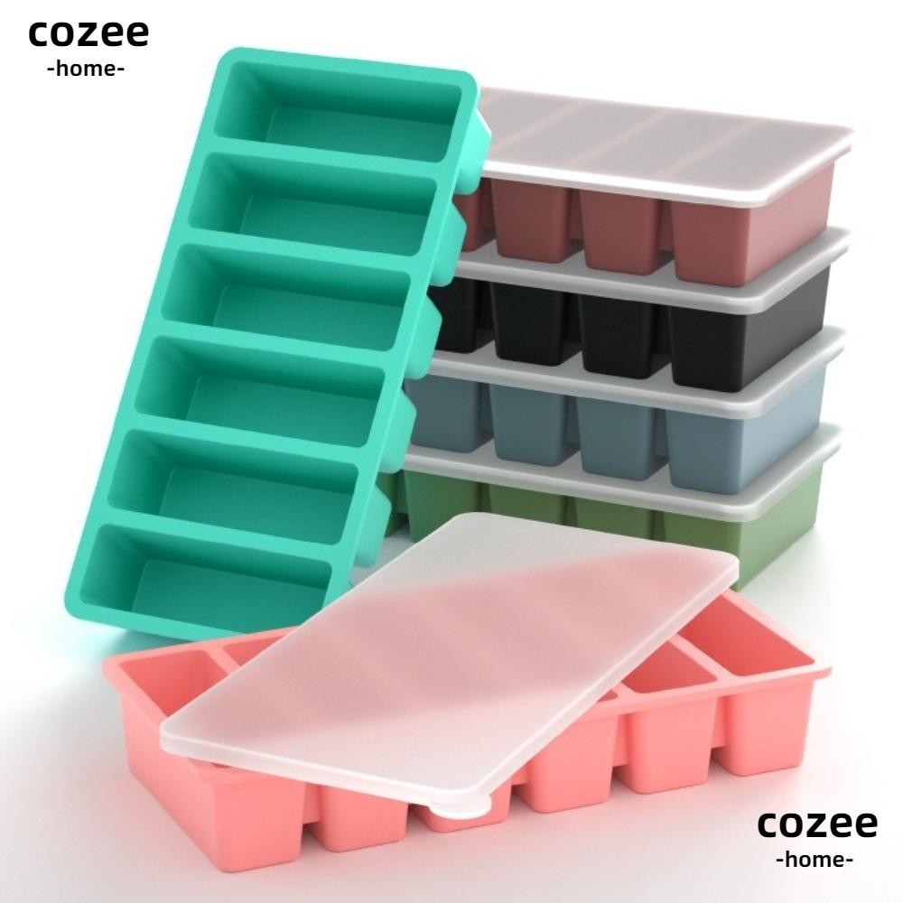 COZEE Food Freezer Trays, Silicone with Lid Fridge Storage Box ...