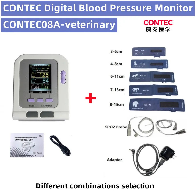 CONTEC08A Vet use Electronic Sphygmomanometer Digital Blood Pressure ...