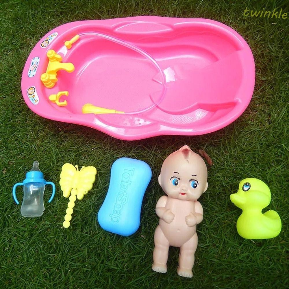 TWINKLE1 Baby Doll Bath Toys, Realistic Soap Duck Bottle Doll Bath Set ...