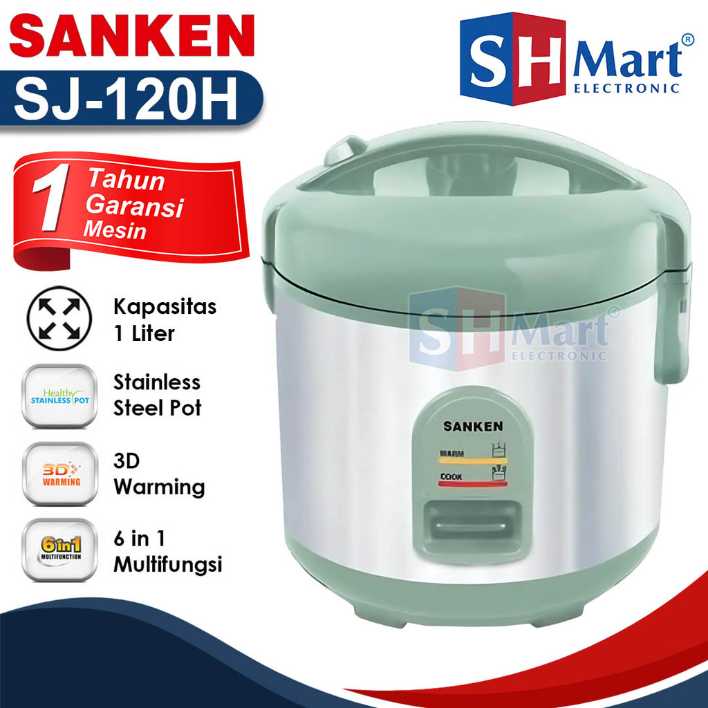 Sanken Magic Com Stainless Capacity 1 Liter SJ-120-H / Rice Cooker 350 ...