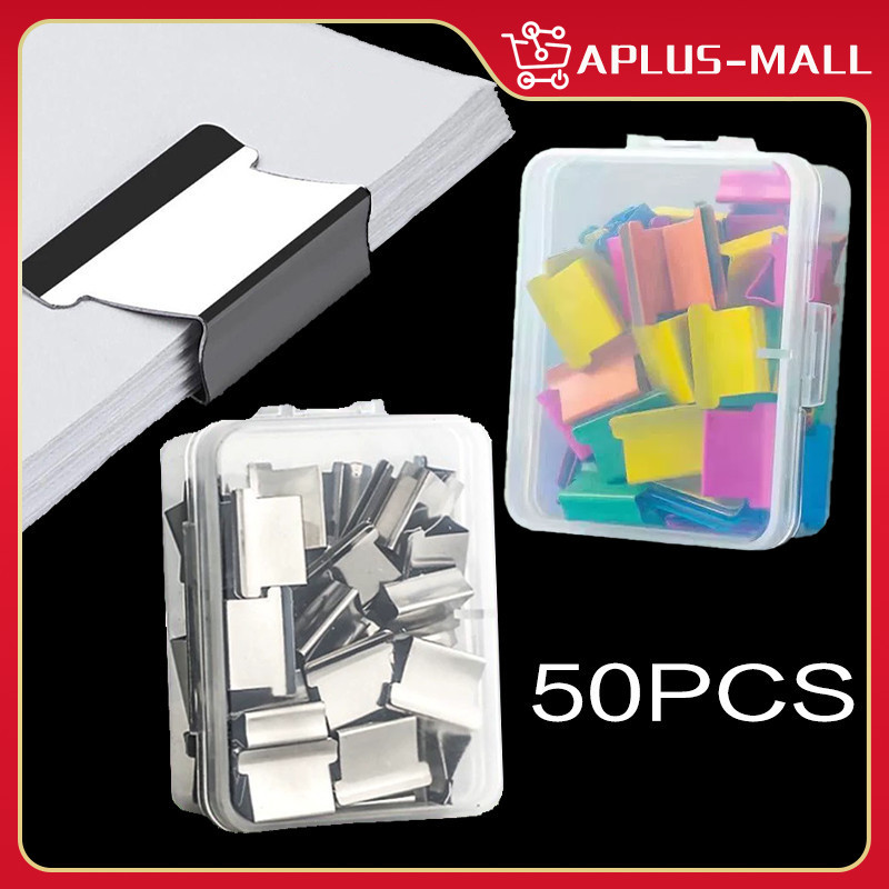 50Pcs Paper Clam Push Clip Metal Hand Push Clamp Clip Pusher Exam Paper ...