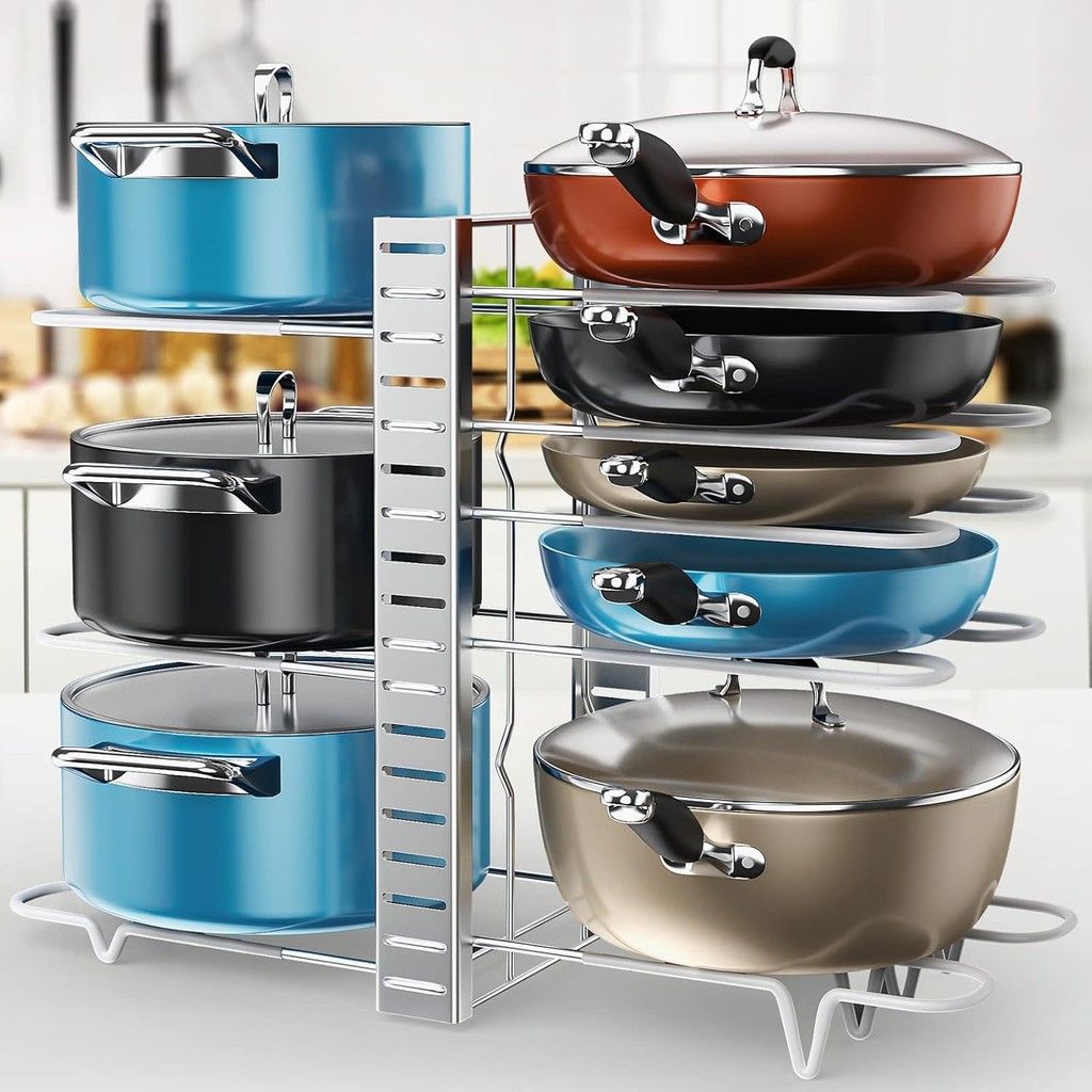 Avinas - Kitchen Pots and Pan Stainless Steel Organizer Rack Divider ...