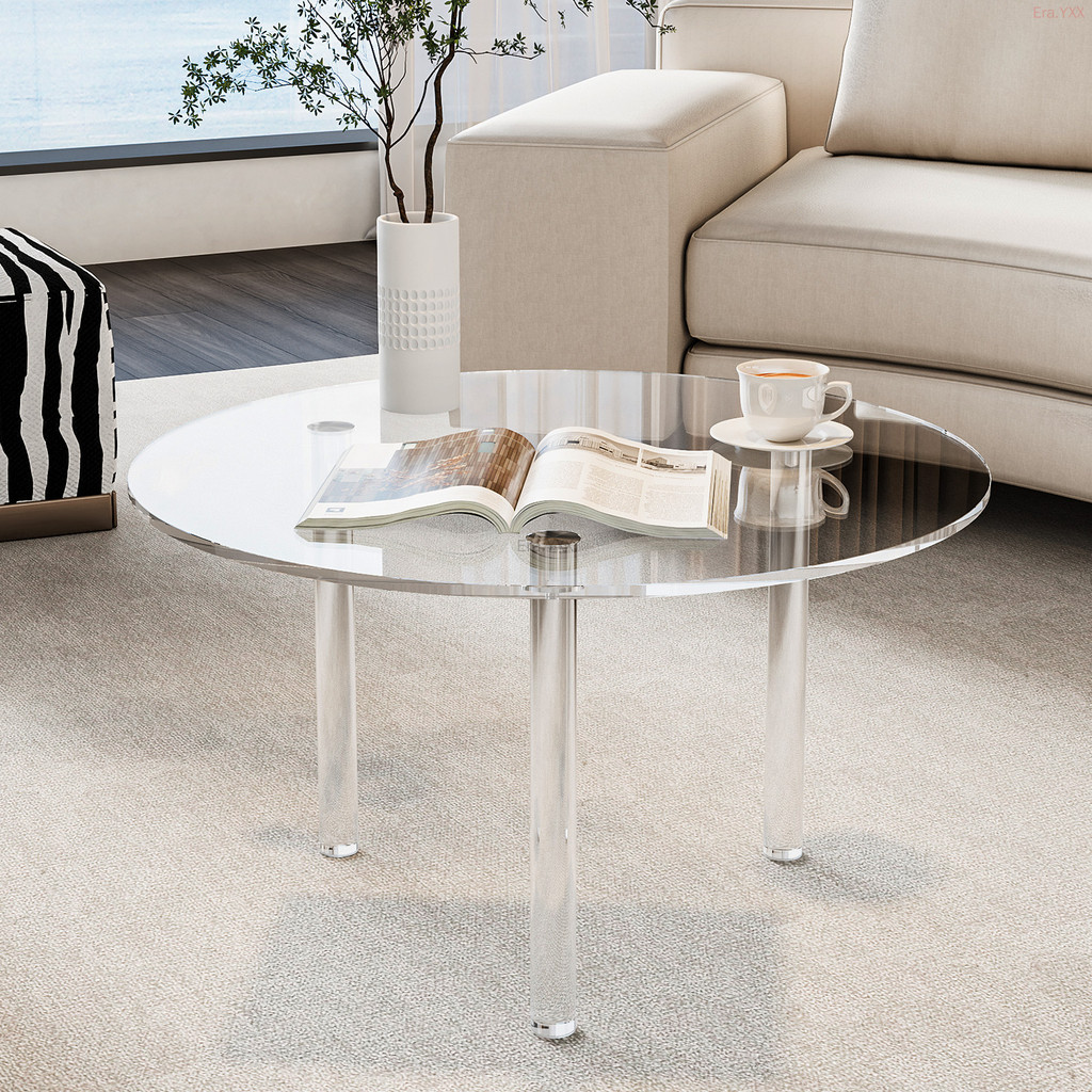 Acrylic Coffee Table Transparent Round Table Round Coffee Table Living ...