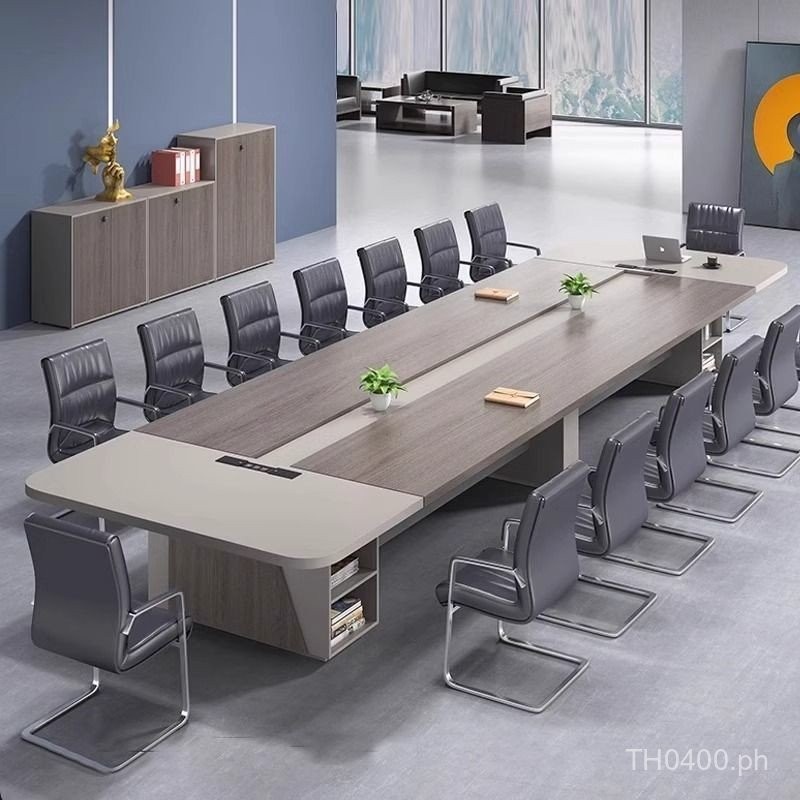 Long Table Large Employee Office Desk and Chair Modern Combination ...