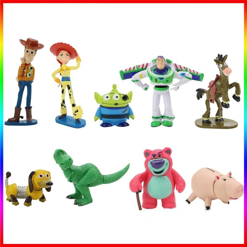 Toy Story Action Figures Set 9PCS Woody Buzz Lightyear Jessie Rex ...