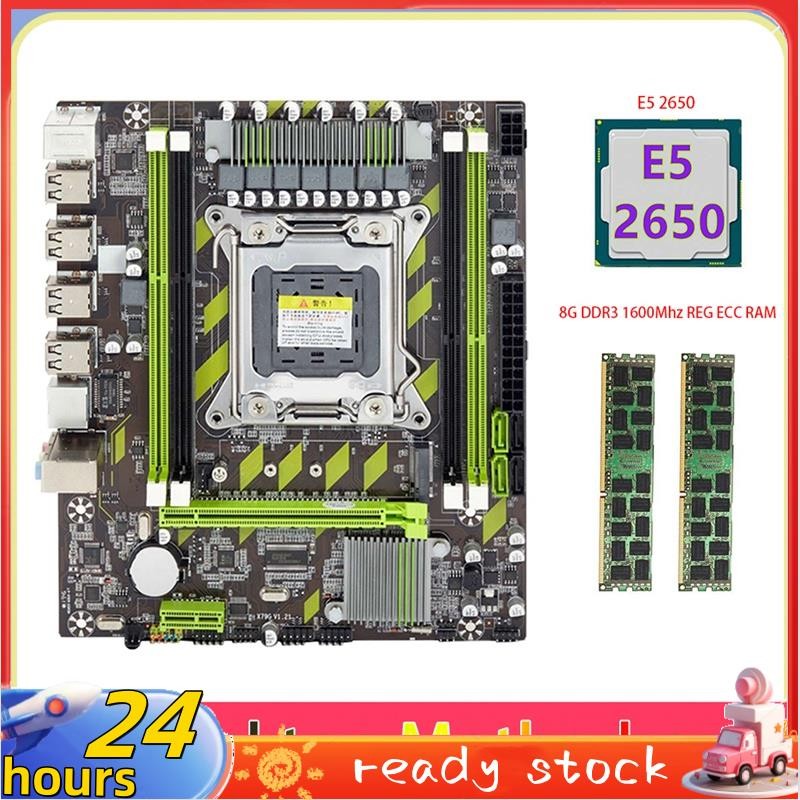 []X79 Motherboard +E5 2650 CPU+2X8GB DDR3 1600Mhz REG ECC RAM Memory ...