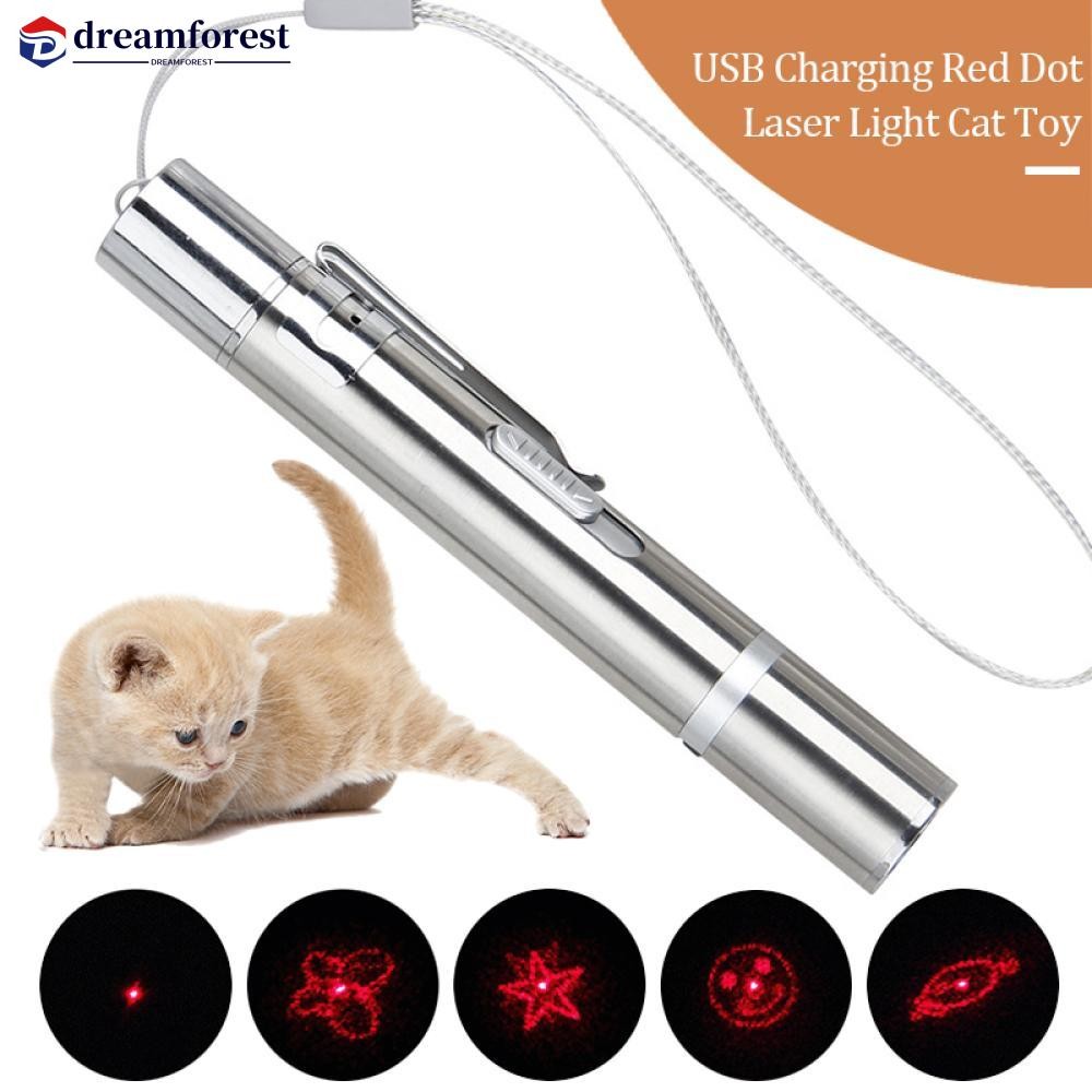 DREAMFOREST 3-in-1 Interactive Usb Rechargeable Red Dot Laser Light Cat ...