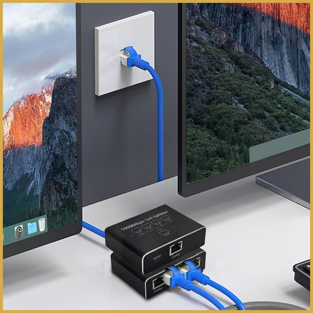 Ethernet Hub 1-to-4 Internet Connection Splitter High-Speed Internet ...