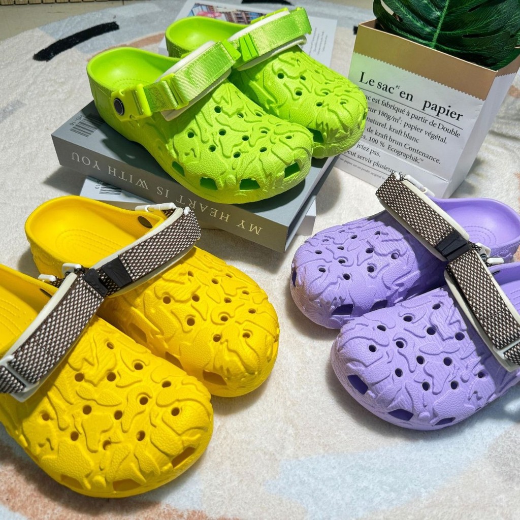 CROCS Sandals Map Star Couple Beach Shoes Unisex Shoes KKNI | Shopee ...