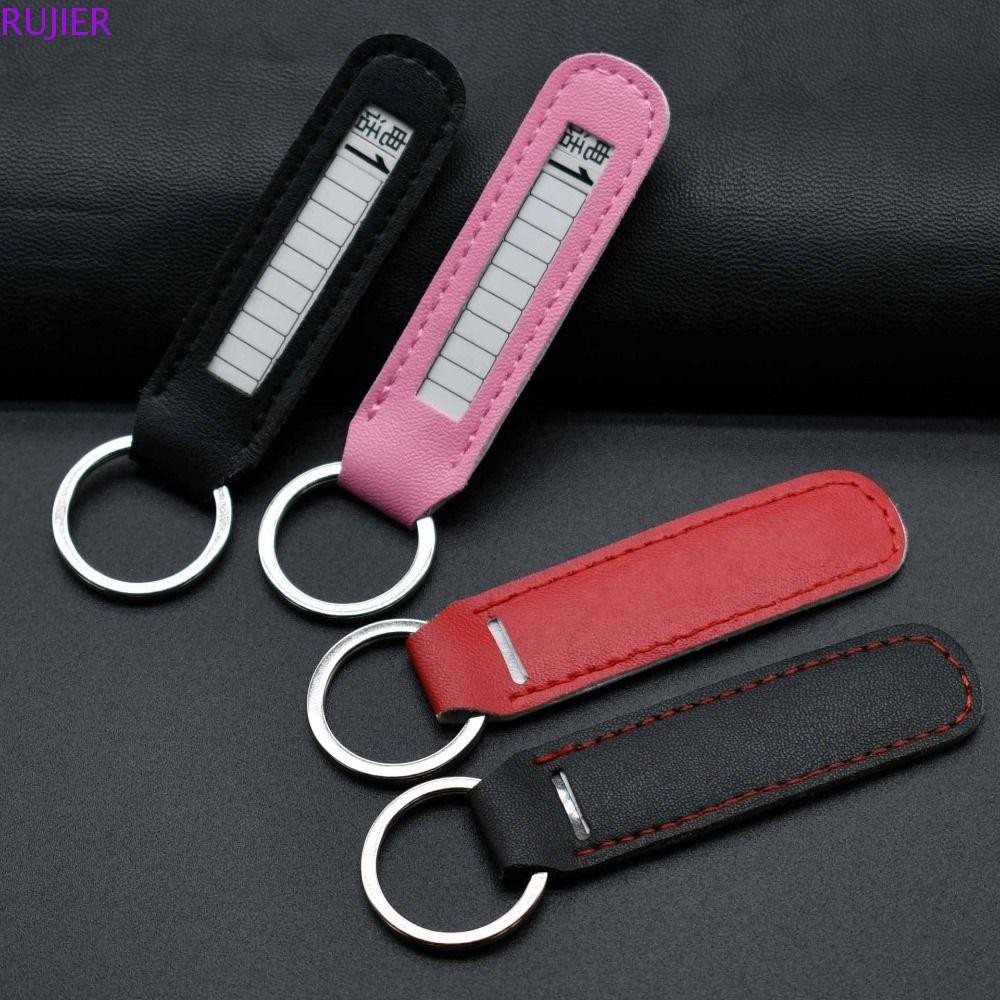 RUJIER Anti-lost Phone Number Plate Keys Ring, Leather Anti-lost Phone ...
