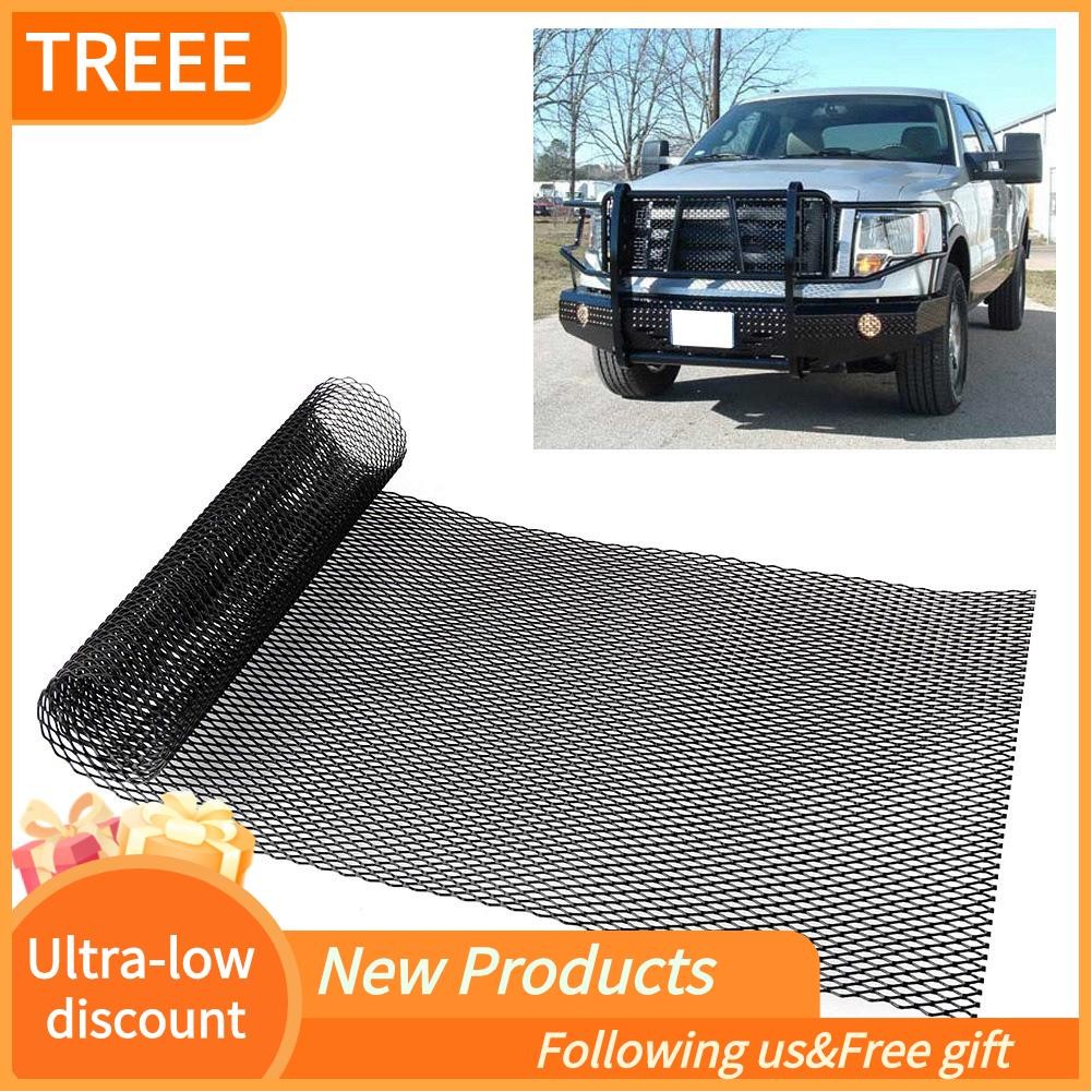 Treee Universal car mesh Front Bumper Grille 6x12mm Aluminum Alloy Car ...
