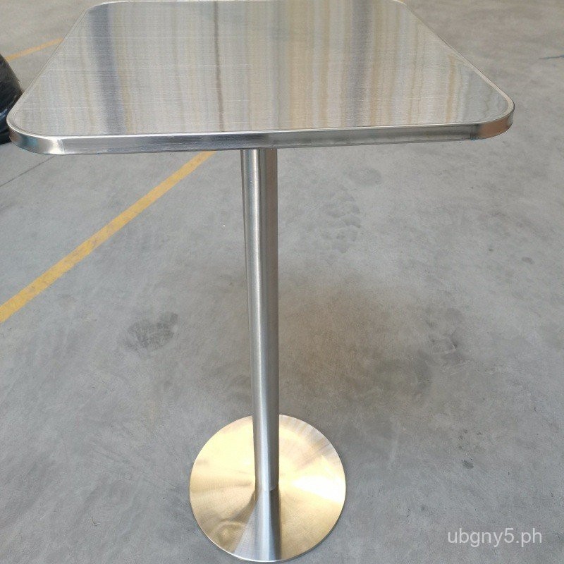 jgz Stainless Steel Bar Counter Solid Wood Dining Table Combination ...